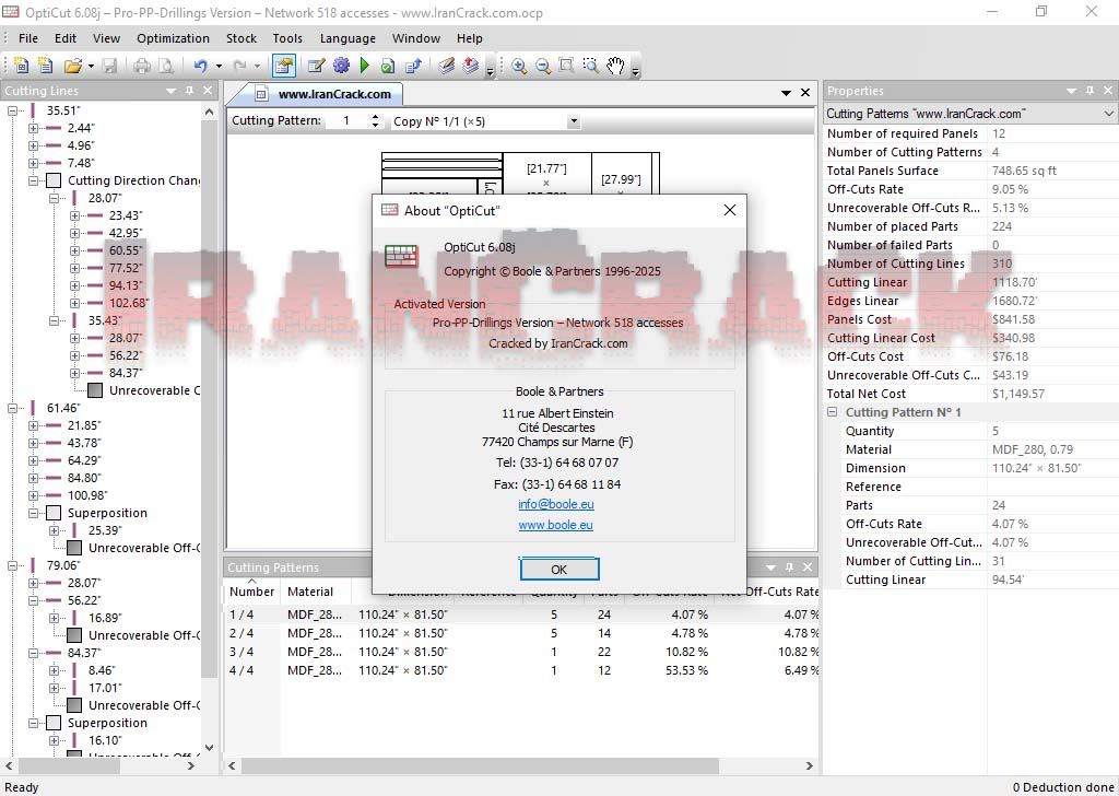 نرم افزار بهینه سازی برش OptiCut 6.08j | ایران کرک