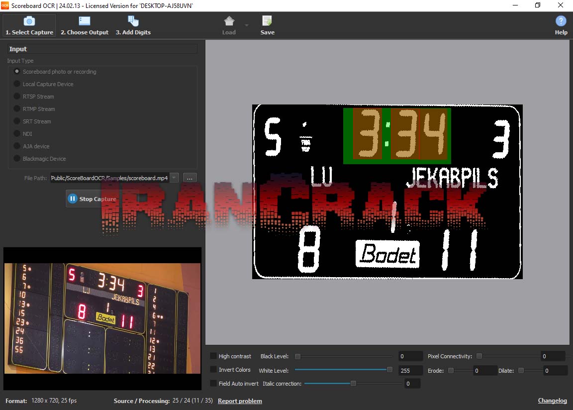 نرم افزار خواندن تابلو ورزشی Scoreboard OCR | ایران کرک