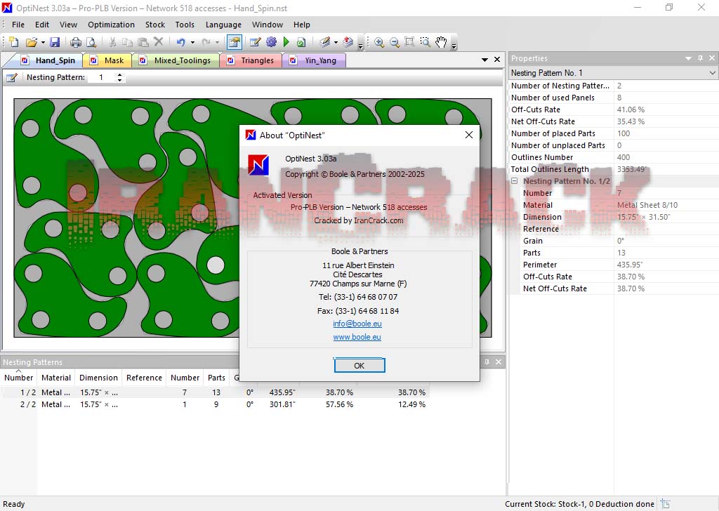 نرم افزار بهینه سازی برش OptiNest 3.03a | ایران کرک